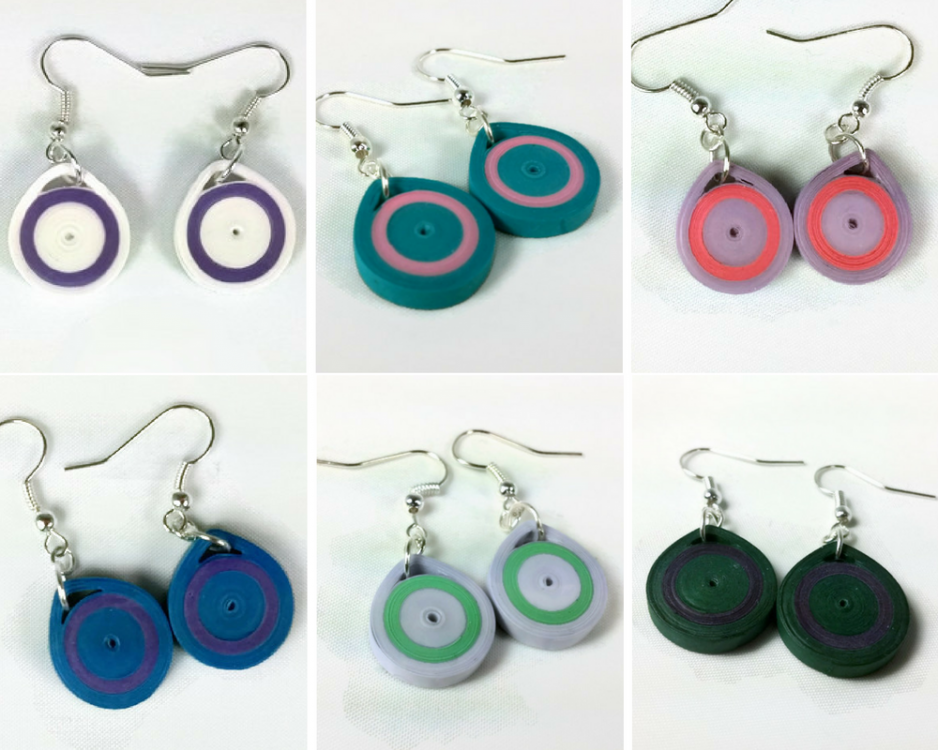 Minimal Paper Quilling Handmade Earrings