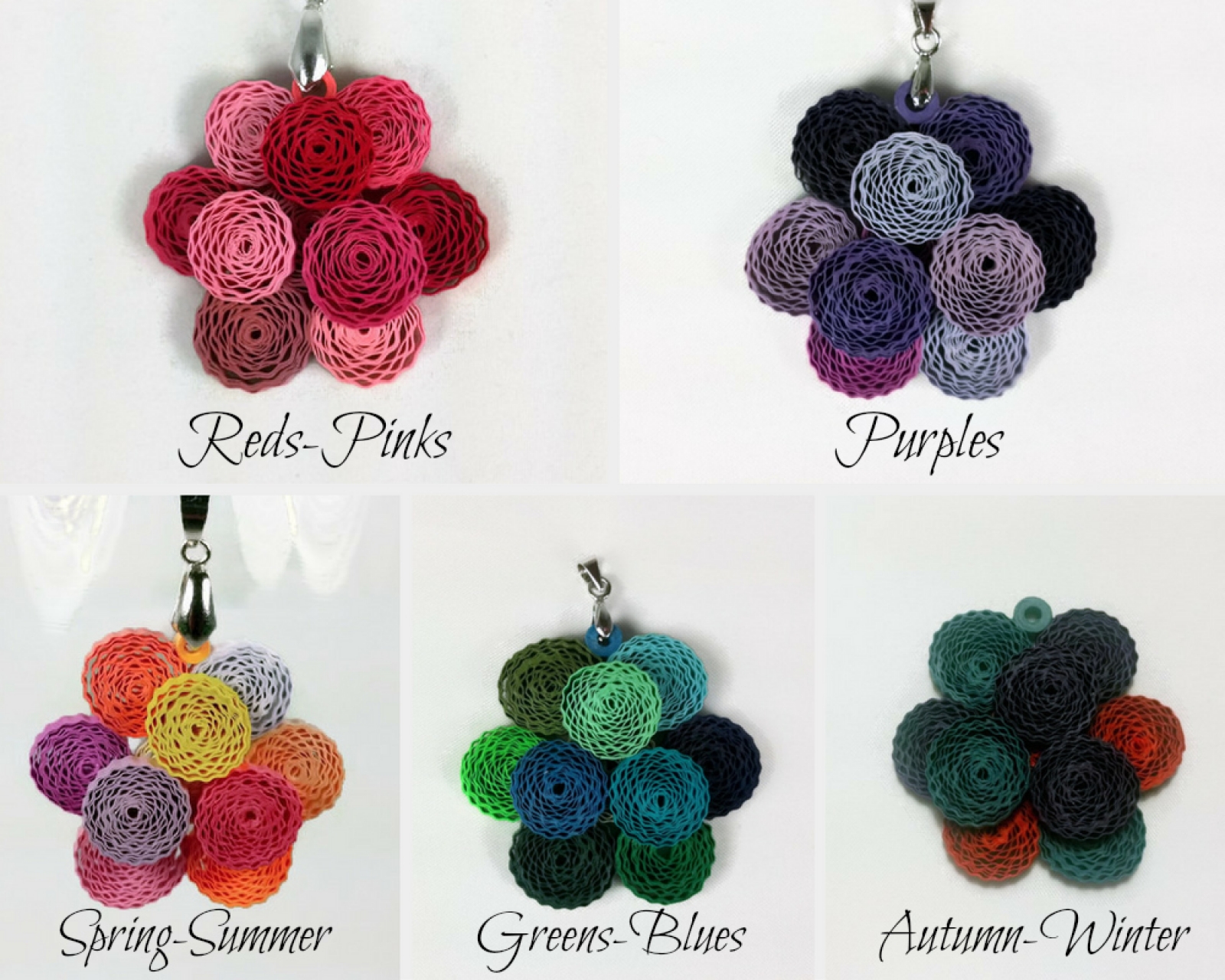 Peony Flower Paper Quilling Pendant | Sweethearts and Crafts